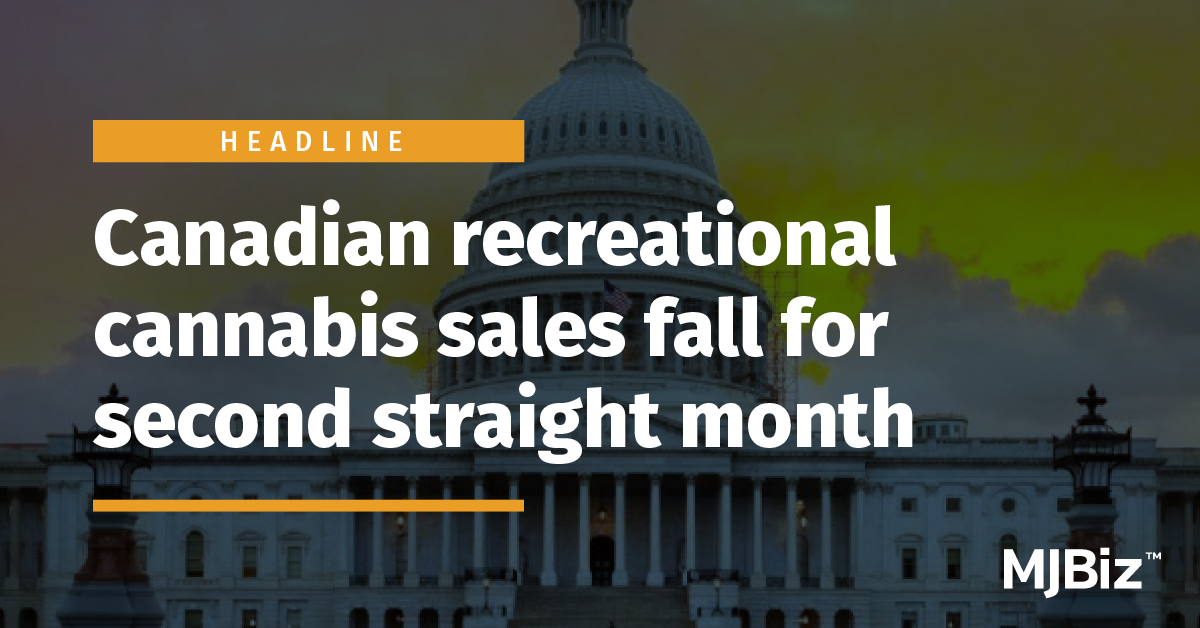 Canadian recreational cannabis sales fall for second straight month